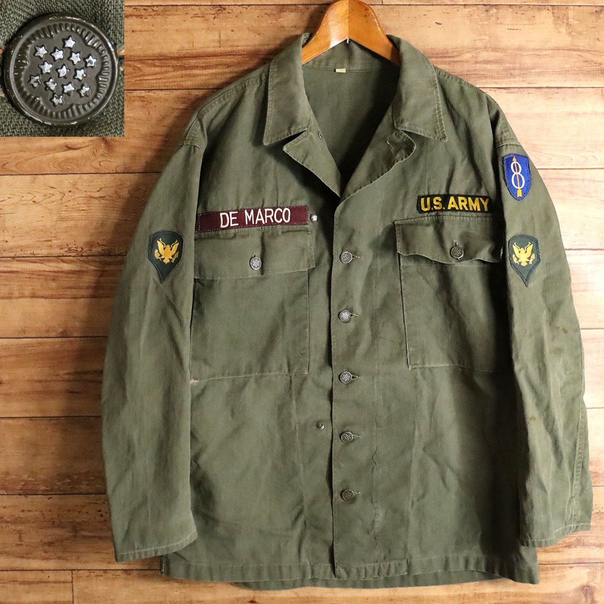 【やや傷や汚れあり】G3T/R11.28-2 40s ビンテージ アメリカ軍 米軍 U.S.ARMY M43 HBTジャケット M-43 13 ...