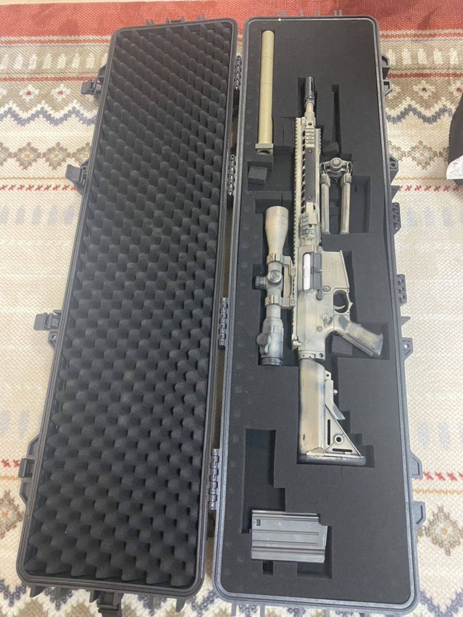 【傷や汚れあり】M110 Knight’s Armament ARES M110 (SR25) 専用 ロング サイレンサ MAGPUL タイプ ...