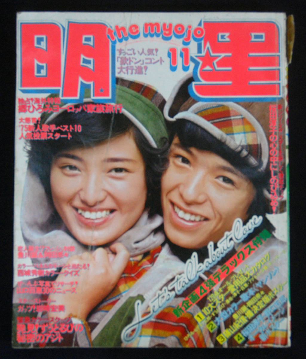 【全体的に状態が悪い】明星 1975年11月号 岡崎友紀(水着) ずうとるび/キャンディーズ/郷ひろみ/岡田奈々/西城秀樹/片平なぎさ/山口百恵/豊川誕/桜田淳子ほかの落札情報詳細 ...