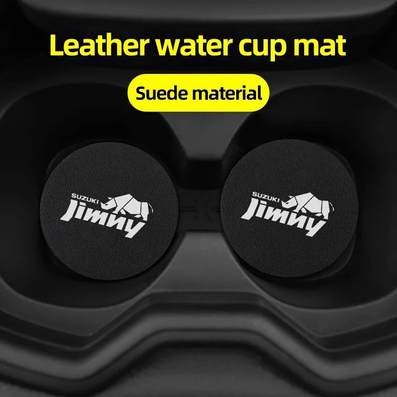 【未使用】Jimny ドリンクホルダー コースター ブラックレザー 2P スズキ ジムニー JB23 JB33 JB43 JB64 JB74 JA11 JA12 JA22 SJ30 シエラの ...