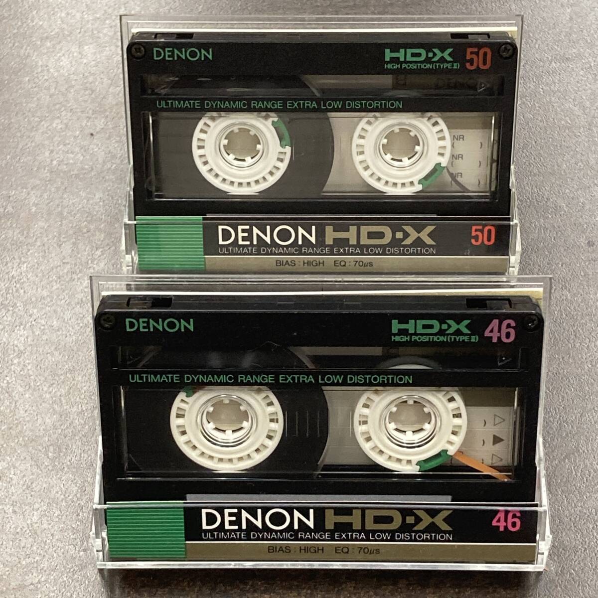 【やや傷や汚れあり】1734BT デノン HD-X 46 50分 ハイポジ 2本 カセットテープ/Two DENON HD-X 46 50 Type II High Position ...