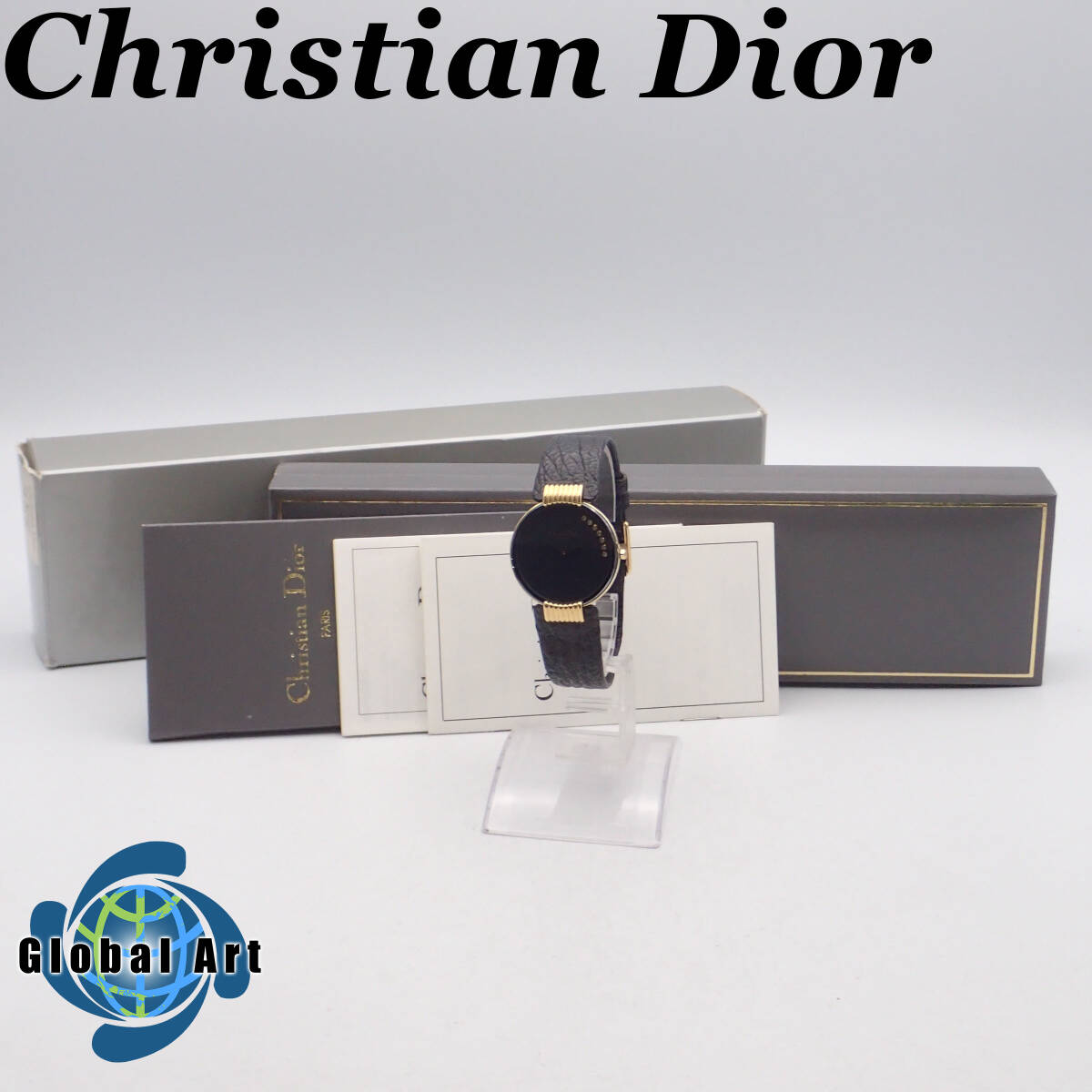 【傷や汚れあり】え06124/Christian Dior クリスチャンディオール/バキラ/クオーツ/レディース腕時計/7P/文字盤 ブラック ...