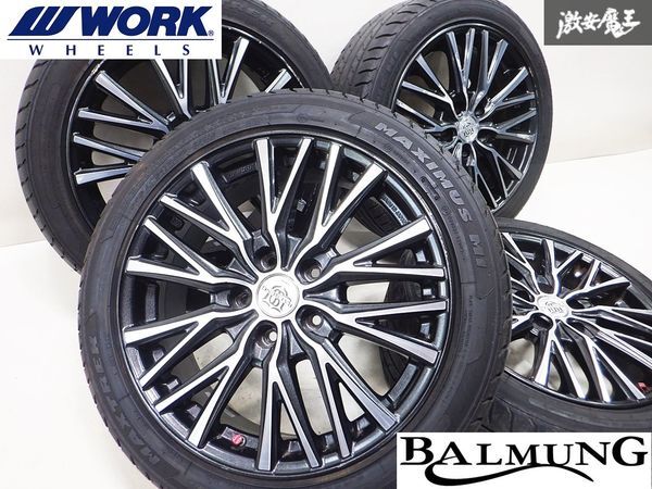 【やや傷や汚れあり】WORK ワーク BALMUNG BG1 LV バルムンク 17インチ 7J +48 5穴 PCD114.3 2022年タイヤ付 4本 アルファード ヴェルファイア ...