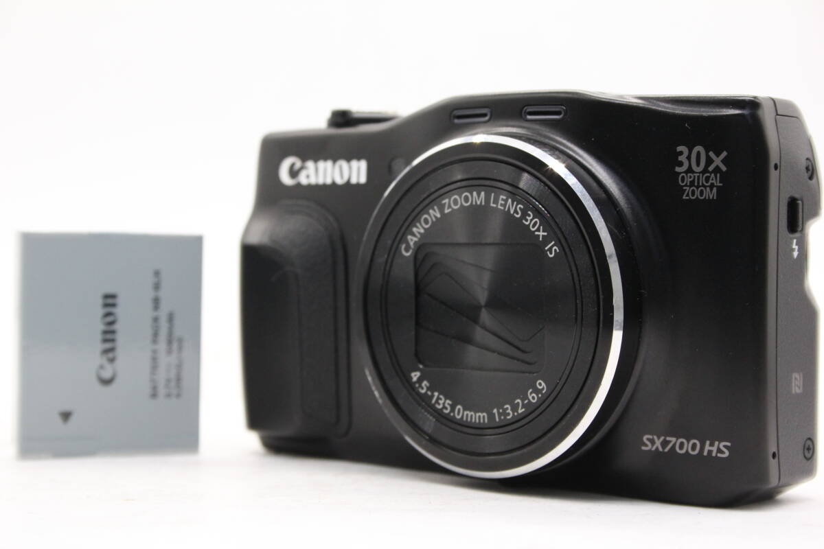 【目立った傷や汚れなし】【返品保証】 キャノン Canon PowerShot SX700 HS ブラック 30x バッテリー付き コンパクト ...
