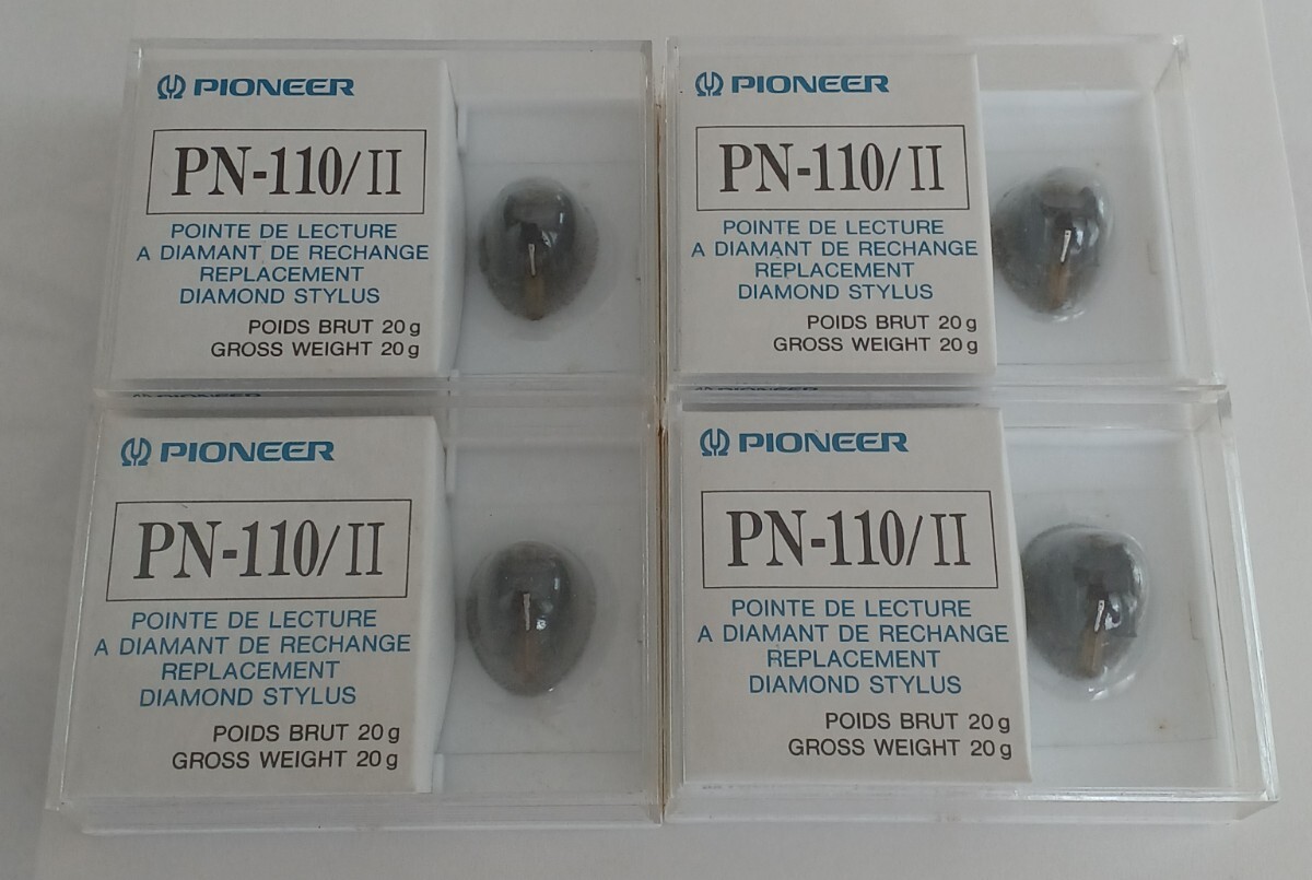 【未使用】新品4個 PN-110/II 純正 交換針 (パイオニア PC-110/ii MM カートリッジ 用）PIONEER PN-110/II REPLACEMENT DIAMOND ...