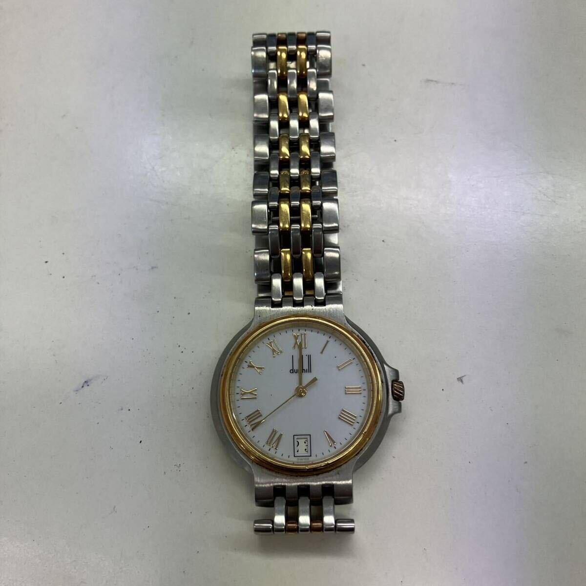 【傷や汚れあり】【TS0630】dunhill ダンヒル K18/SSコンビ エリート レディース 女性用 24 28587クオーツ クォーツ ...