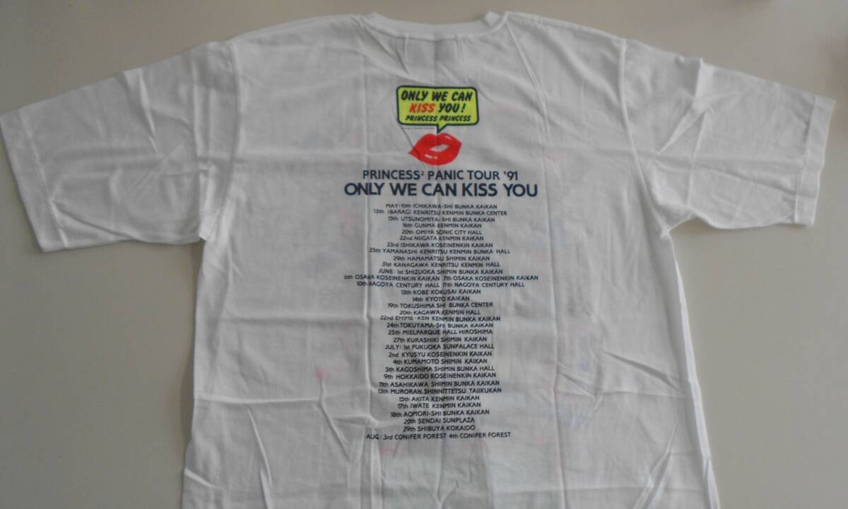 【やや傷や汚れあり】プリンセスプリンセス プリプリ ツアー Tシャツ PANIC TOUR '91 PRINCESS PRINCESS 奥井香 ...