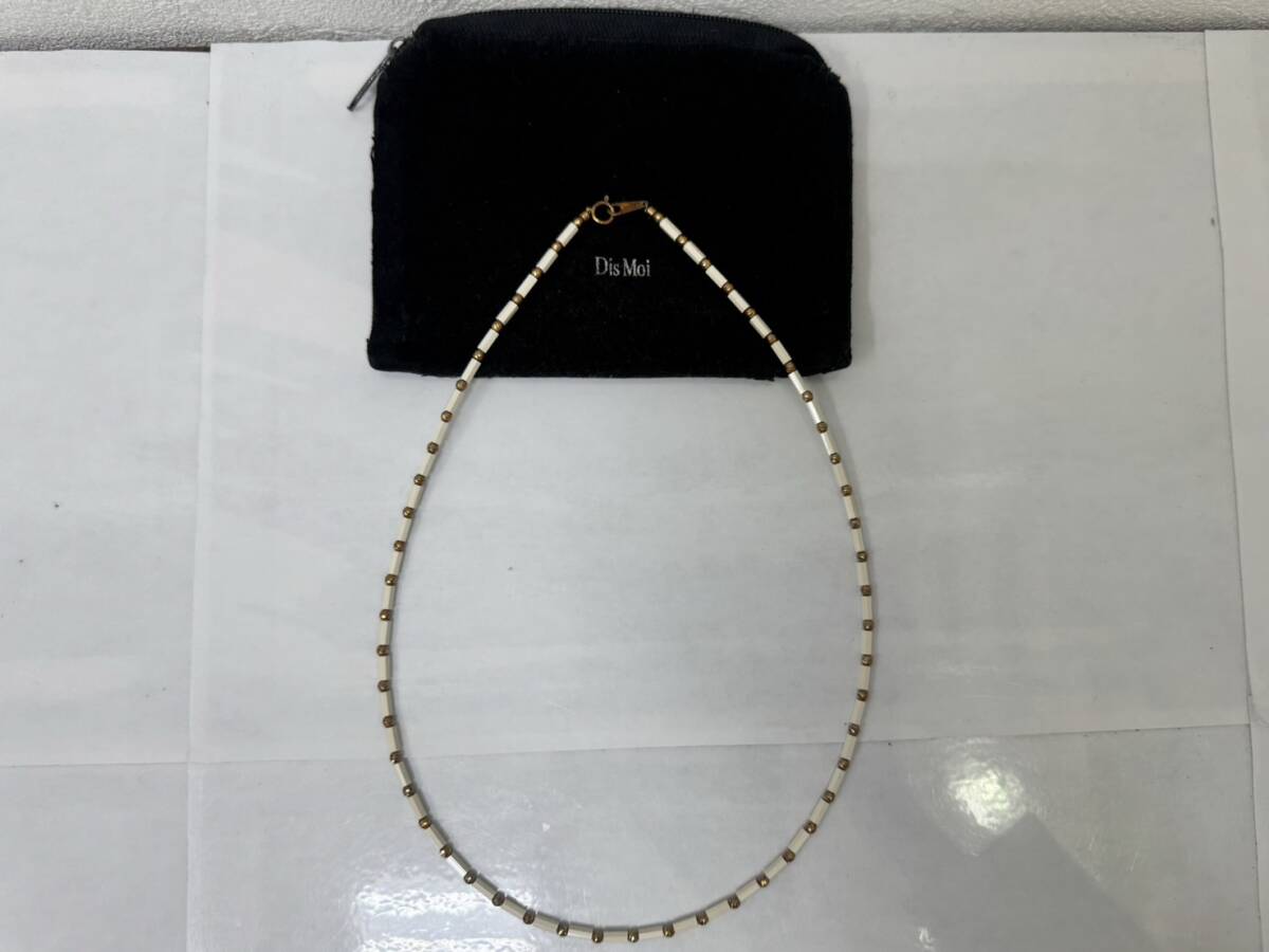 【やや傷や汚れあり】【GY0724.1-1】Dis Moi ディモア K18YG 18金 ゼウス光石 アスカホワイト 健康ネックレス 総重量約12g 全長約21cm 健康ジュエリー お洒落の ...