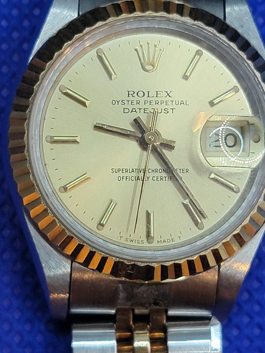 【やや傷や汚れあり】ROLEX ロレックス デイトジャスト 69173 自動巻き レディース コンビカラー SS シャンパンゴールド文字盤 不動品の落札情報詳細 - Yahoo!オークション ...