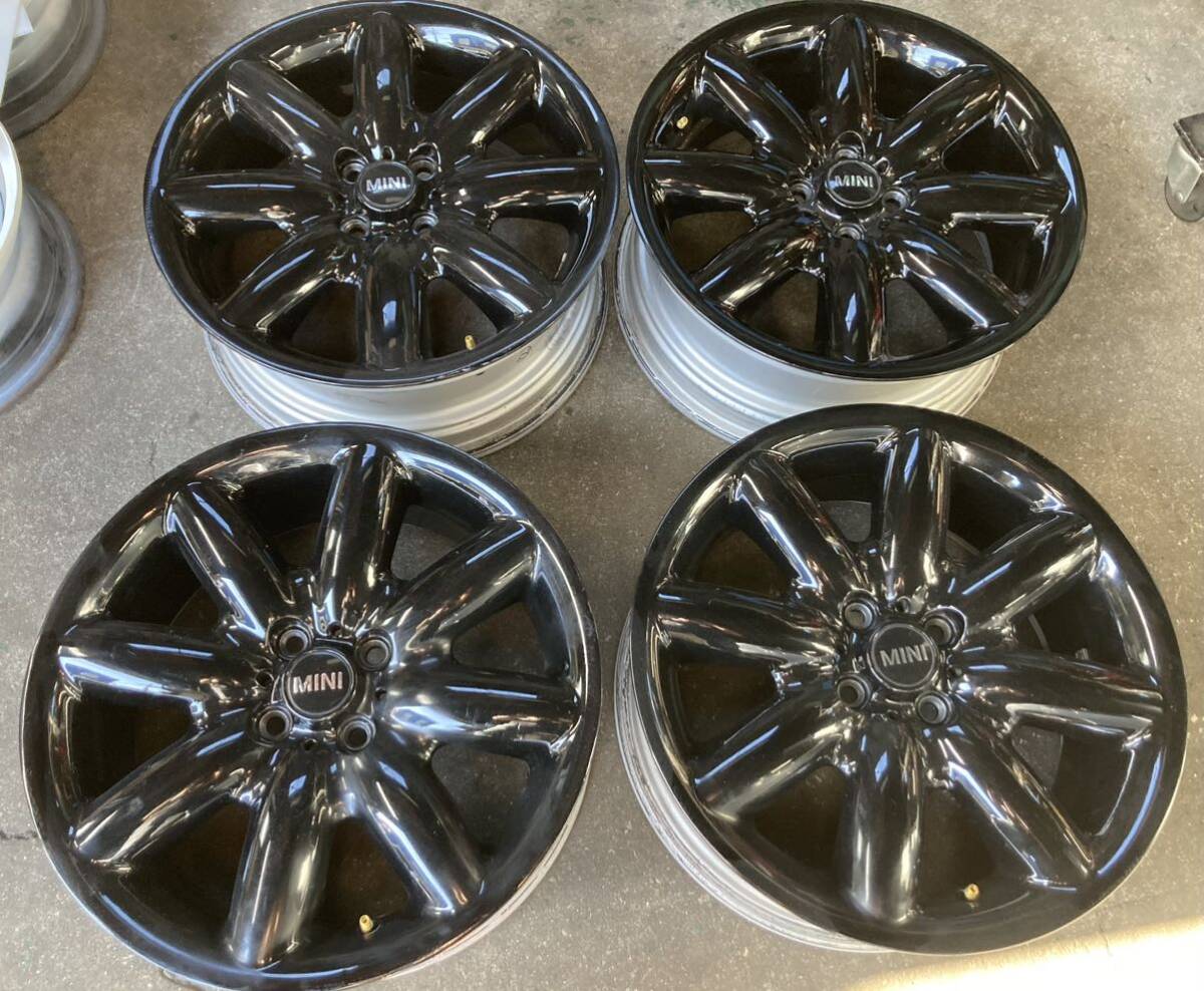 【目立った傷や汚れなし】MINI R55 R56 ミニクーパー 純正ホイール ブラック 17in 7J +48 PCD100 4本セット ガリ傷なし 美品 R85 R50 R52 流用の落札 ...