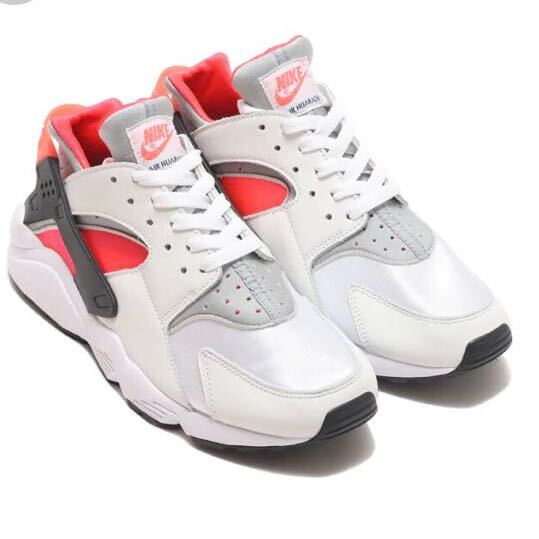 【未使用】NIKE AIR HUARACHE WHITE/METALLIC SILVER-INFRARED 23-BLACK 23SU-I ...