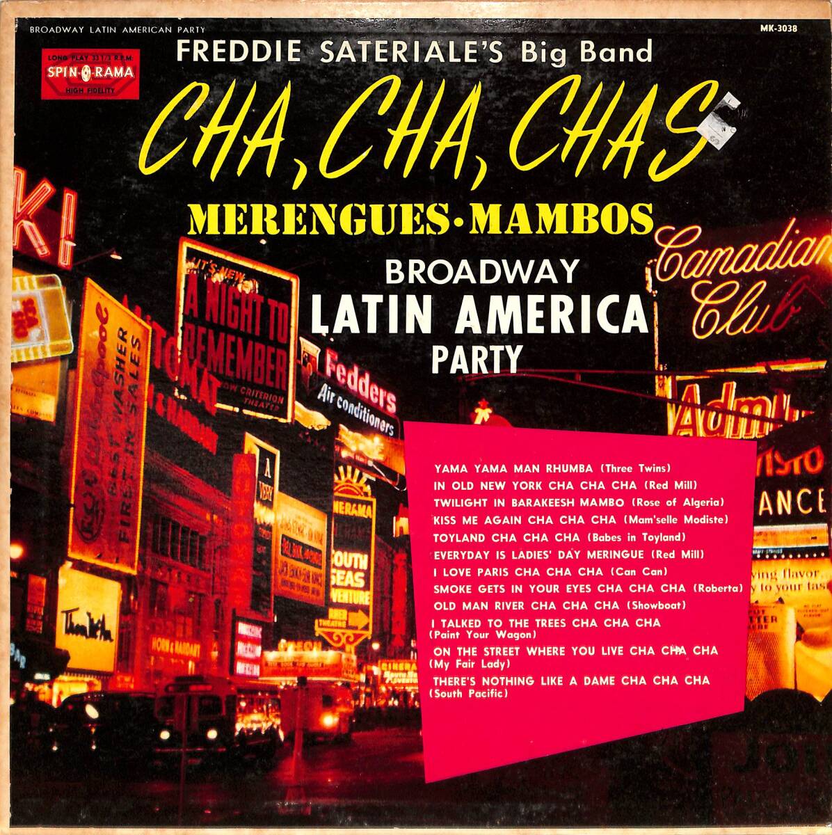 【傷や汚れあり】A00550531/LP/Freddie Sateriales Big Band「Cha Cha Chas Merengues ...
