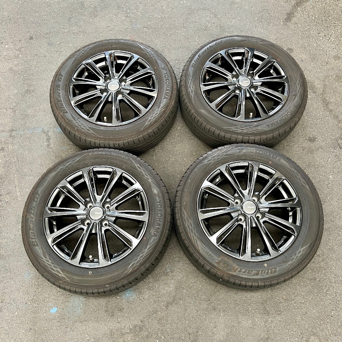 【傷や汚れあり】タイヤ付き社外ホイール4本セット YOKOHAMA MiLLOUS DF(ヨコハマ ミルアス) 15×5 1/2J +42 100 4穴 175/65R15 2022年製 4 ...