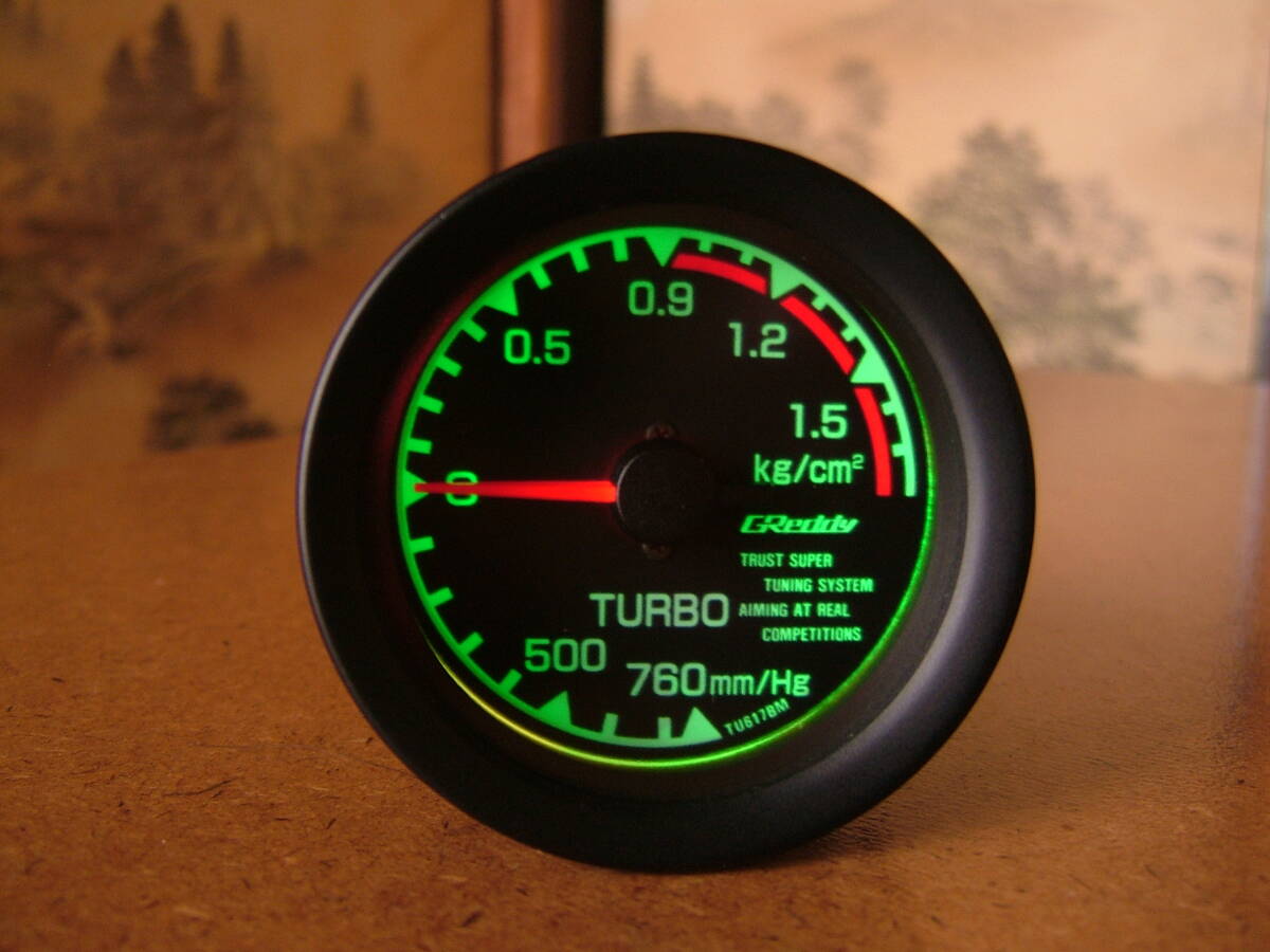 【目立った傷や汚れなし】【動作品】trust Greddy トラスト グレッディ 機械式ブースト計 60Φ Led照明 大森メーター製 検