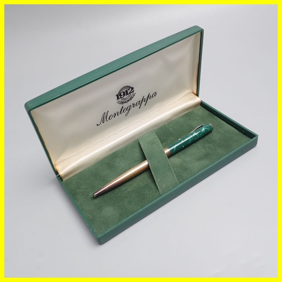 【傷や汚れあり】★Montegrappa/モンテグラッパ 1055VI エグゼクティブ ボールペン/グリーン×ゴールド/シルバー925 ...