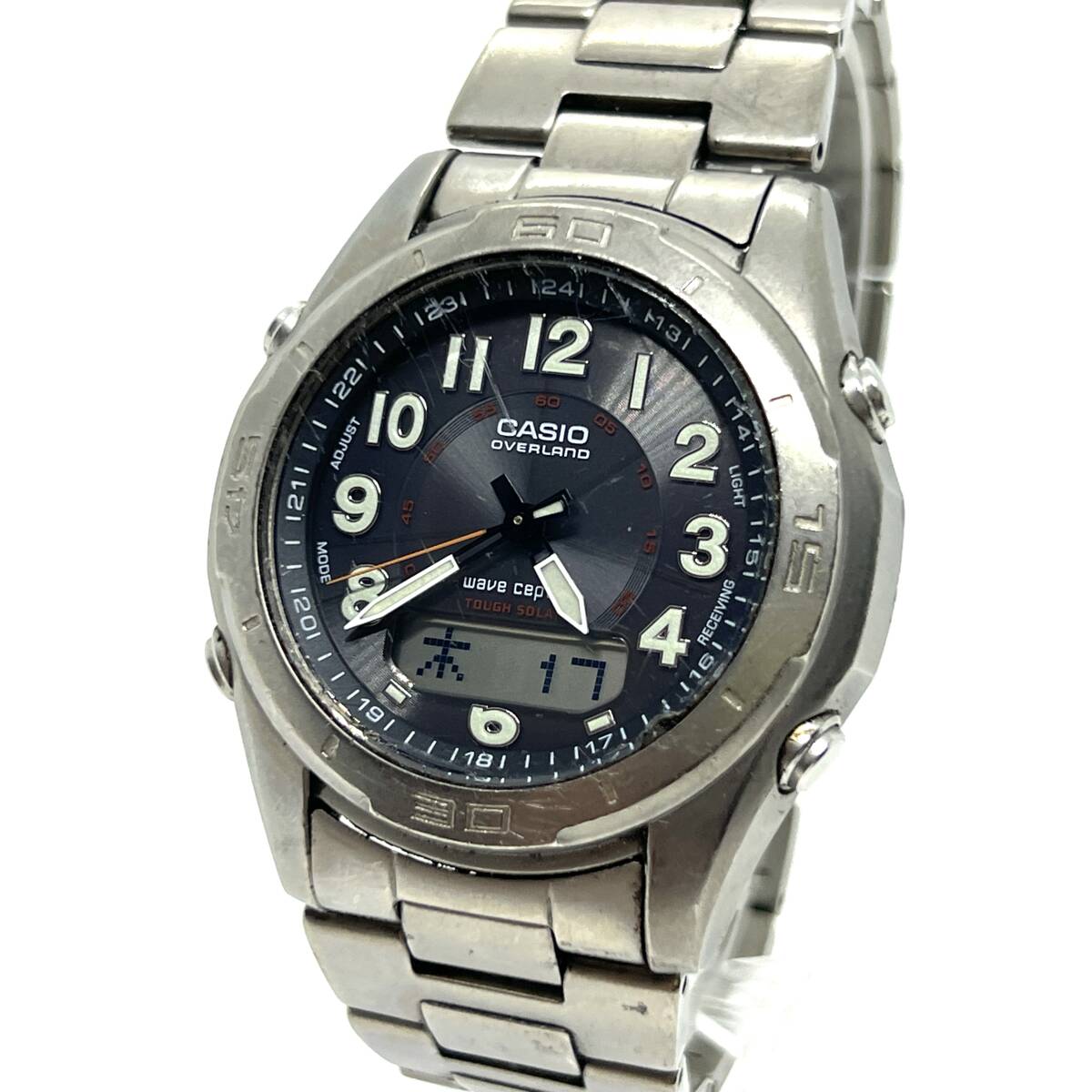 【やや傷や汚れあり】CASIO カシオ OAW-100 OVERLAND オーバーランド チタン ウェーブセプター 電波ソーラー メンズ腕時計 ...
