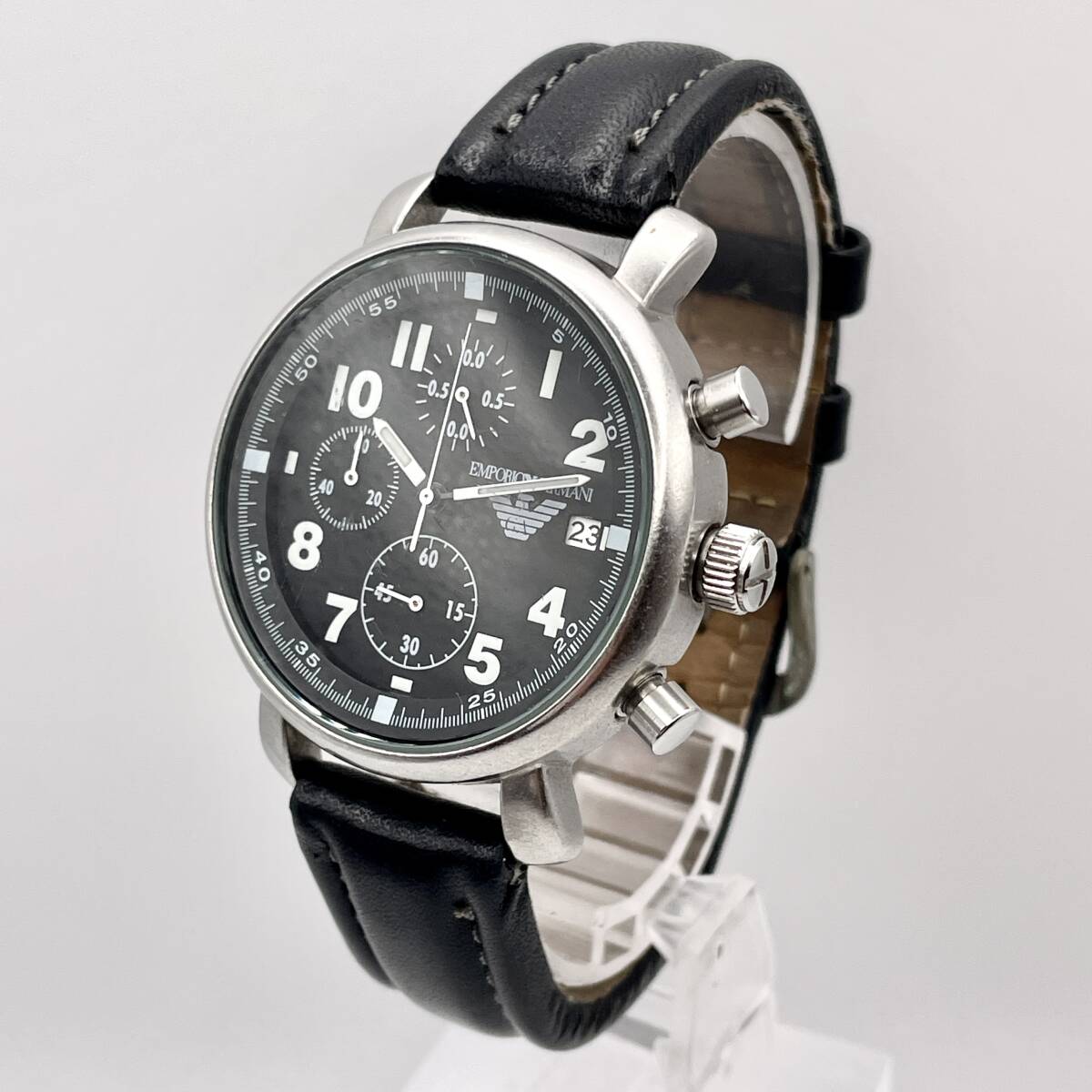 【目立った傷や汚れなし】1円 稼働 EMPORIO ARMANI エンポリオアルマーニ EA07 クロノグラフ メンズ レディース 腕時計 デイト 3針 アナログ N1678-18-93の落札 ...