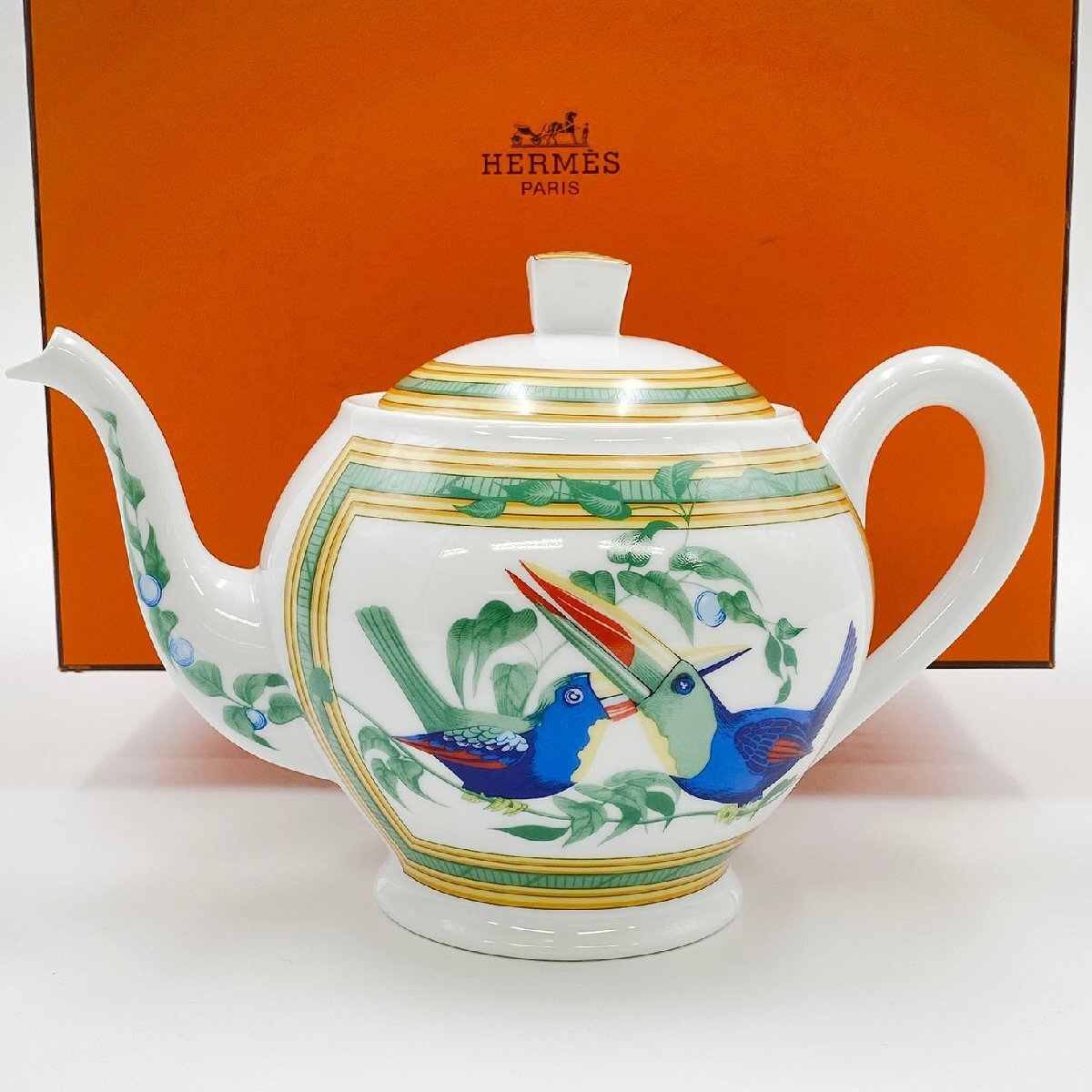 【目立った傷や汚れなし】TE★1円〜 保管品 美品HERMES エルメス Toucans トゥカン 鳥 モチーフ 大皿 ブランド 食器 直径約27cm お皿 プレートの落札情報詳細 ...