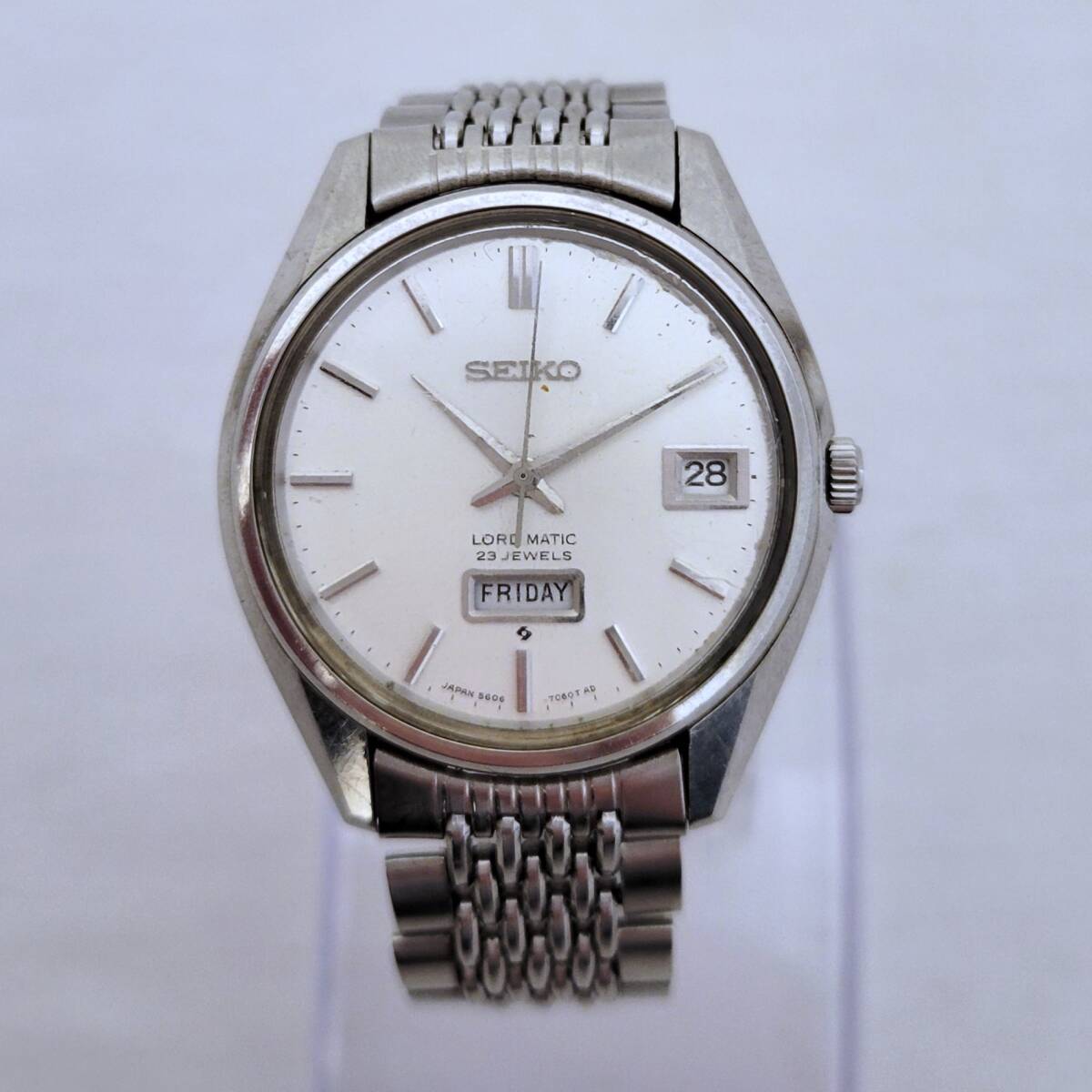 【傷や汚れあり】【5020】SEIKO セイコー LORDMATIC ロードマチック 自動巻き 5606-7060 シルバー文字盤 時計 コレクションの落札情報詳細 - Yahoo ...
