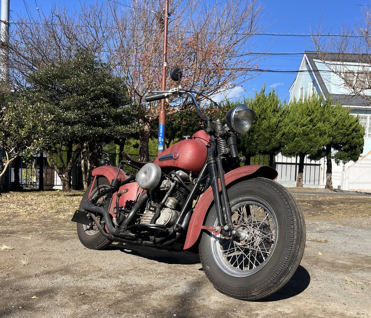 【やや傷や汚れあり】1947年式 FL ハーレーダビッドソン ナックルヘッド キック + 電気スタート | パンヘッド | ショベルヘッド | UL | EL | FLH | XLH | WL ...