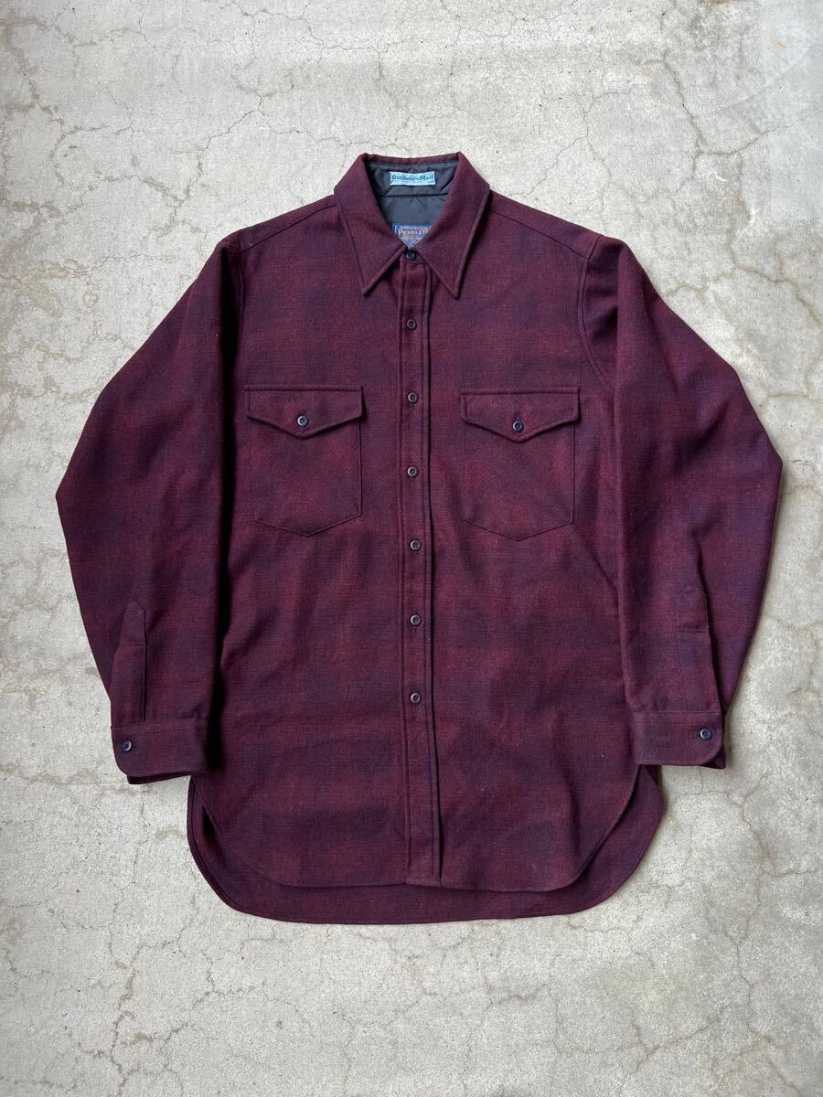 【未使用に近い】激レア スペシャル デッドストック USA製 70's PENDLETON オンブレチェック ボードシャツ M ブラック ペンドルトン vintage 60s ネルシャツの落札 ...