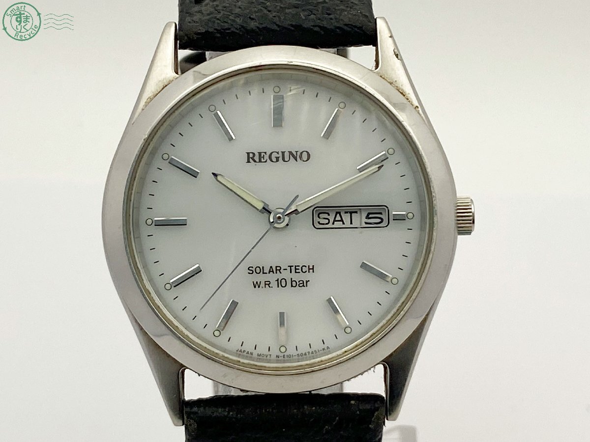 【やや傷や汚れあり】#1894 動作品 CITIZEN シチズン REGUNO レグノ E101-S028221 腕時計 アナログ ソーラー チタニウム 3針 カレンダー ホワイト文字盤の落札 ...