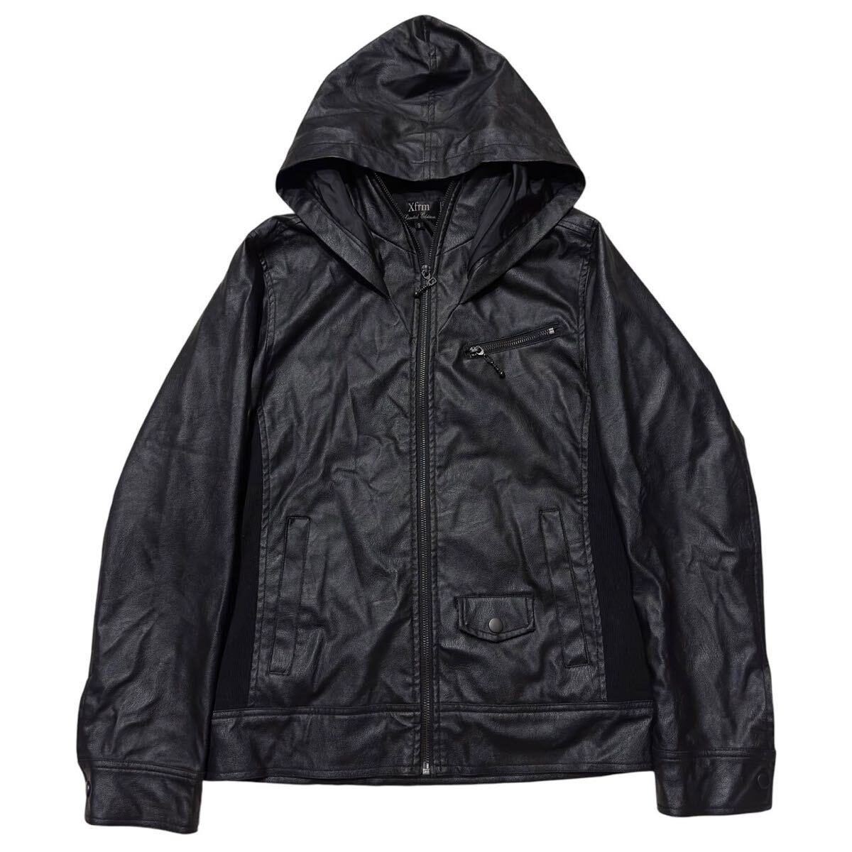 【目立った傷や汚れなし】Rare 00s Xfrm Japanese Label switching leather gimmick jacket ifsixwasnine 14th ...