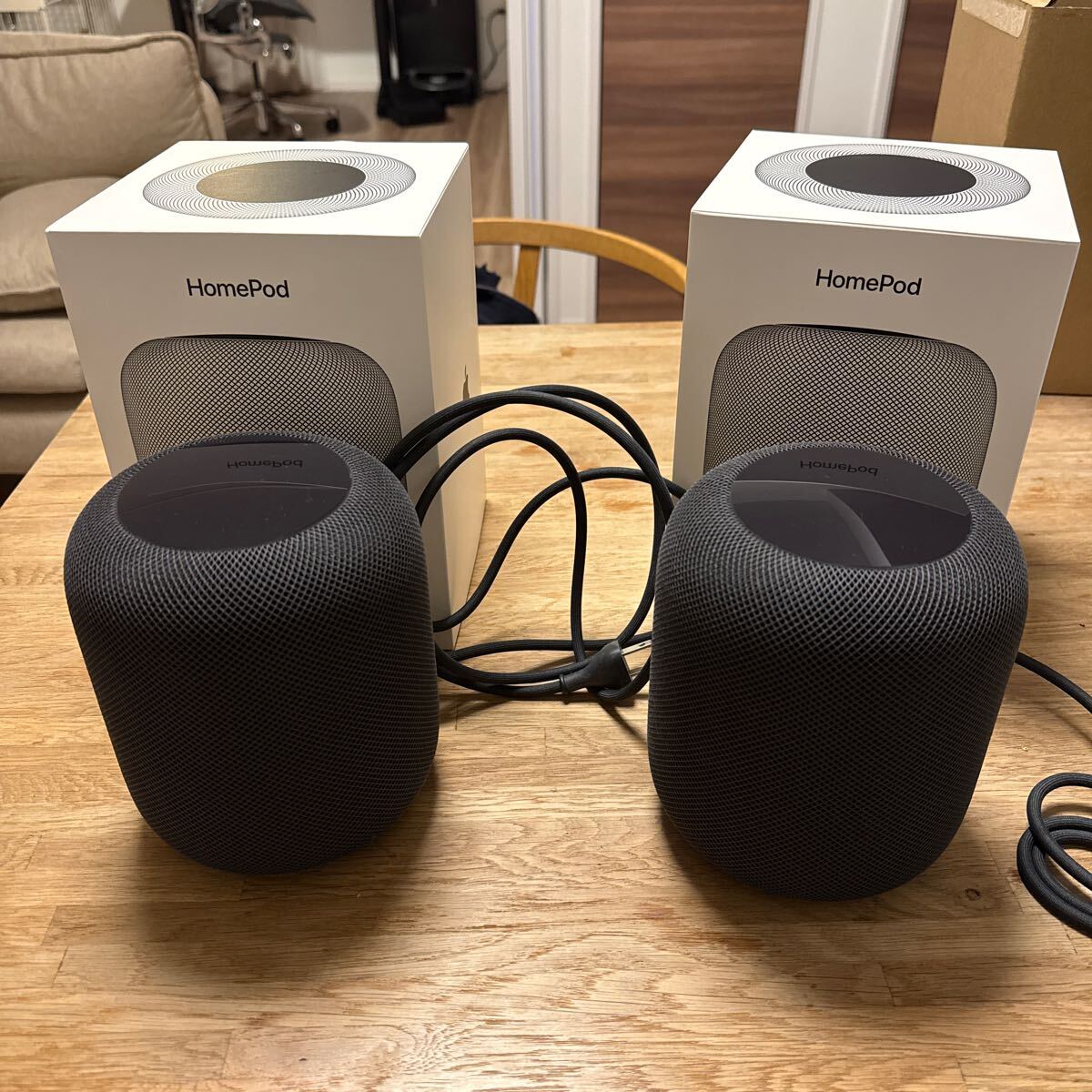 【目立った傷や汚れなし】HomePod スペースグレイ A1639 MQHW2J/A ホームポッド Space Gray 第一世代 Apple アップル 2台セットの落札情報詳細 ...