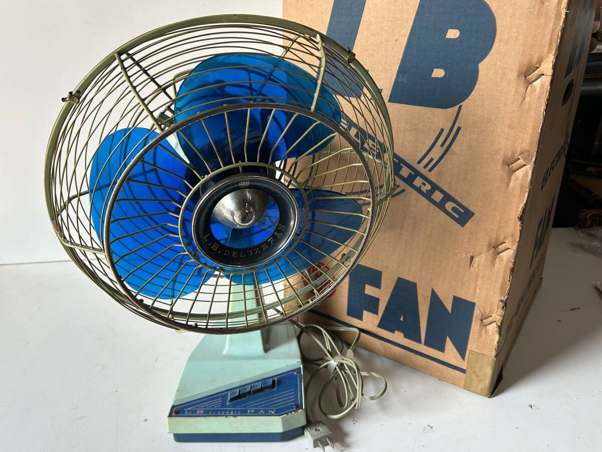 【傷や汚れあり】②209 エルビー電機 L.B ELECTRIC FAN 扇風機 GS-B 30cm ファン 外箱付 昭和レトロ 当時物 家電 ...