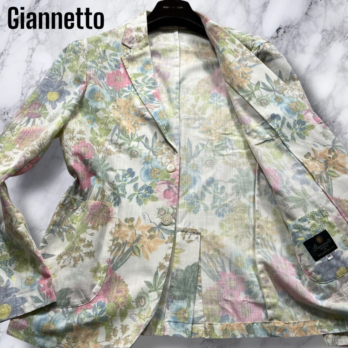【目立った傷や汚れなし】極美品/L ジャンネット 花柄 テーラードジャケット 総柄 バーニーズニューヨーク別注 本切羽 フローラル コットン Giannetto メンズ 48の落札情報詳細 ...