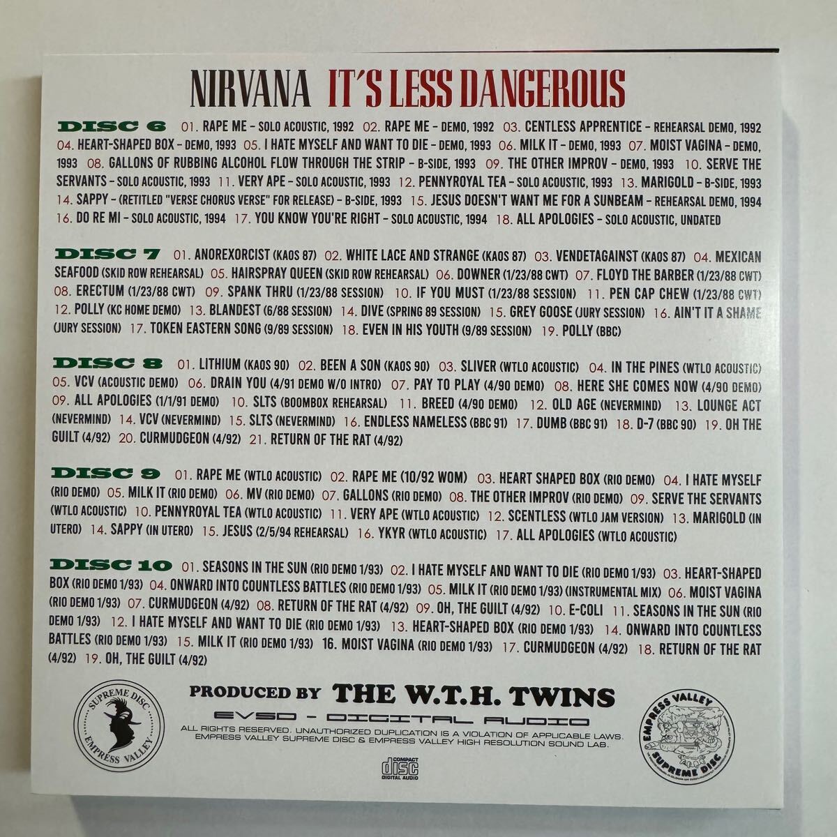 【未使用】NIRVANA / IT’S LESS DANGEROUS「パンドラの匣」10CD BOX SET! 100 SET ONLY ...