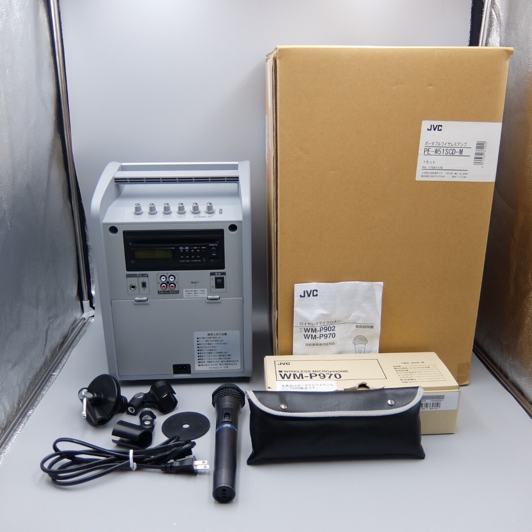 【目立った傷や汚れなし】ポータブルワイヤレスアンプ JVCケンウッド PE-W50 WT-U85 800MHz ワイヤレスチューナーユニット WM-P970 マイク付き 音響機器 アンプの落札 ...