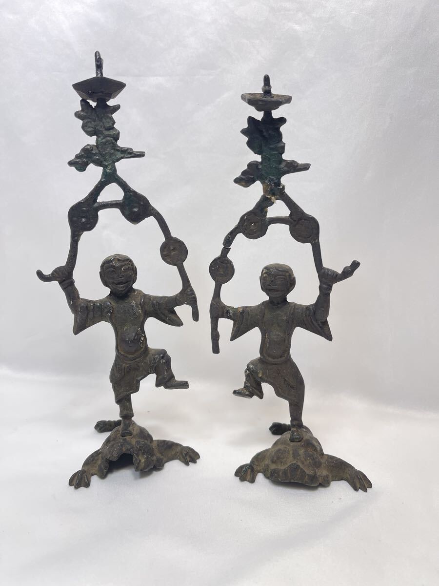 【傷や汚れあり】【A675】古銅 蝦仙人置物 燭台一對 灯火台 銅製 蝋燭立 ろうそく立 ロウソク 仏教美術 仏具 賞物 置物 インテリア 時代物 中国美術の落札情報詳細 - Yahoo ...