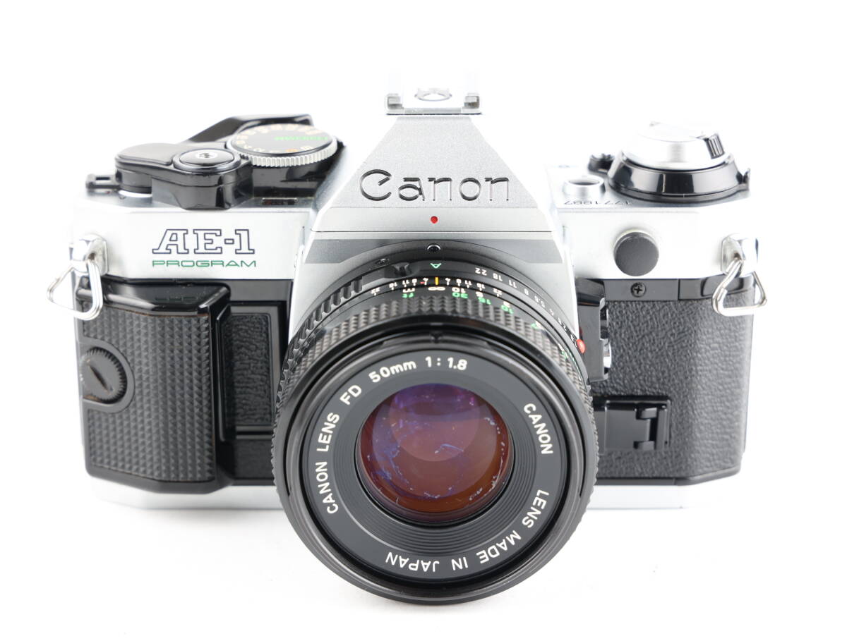 【やや傷や汚れあり】02311cmrk Canon AE-1P PROGRAM + New FD 50mm F1.4 MF一眼レフ フイルム ...