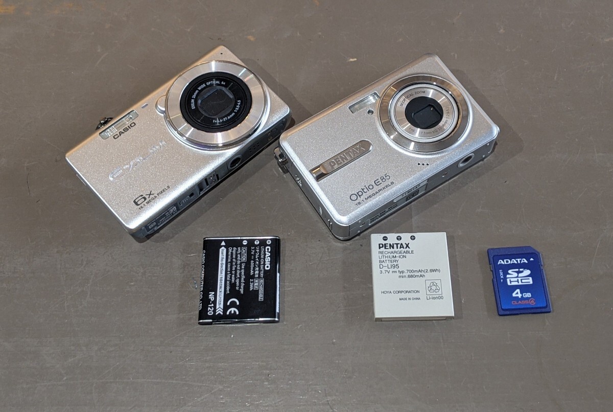 【やや傷や汚れあり】CASIO EXILIM EX-Z910 と PENTAX Optio E85 コンパクトデジタルカメラ2台まとめて ...