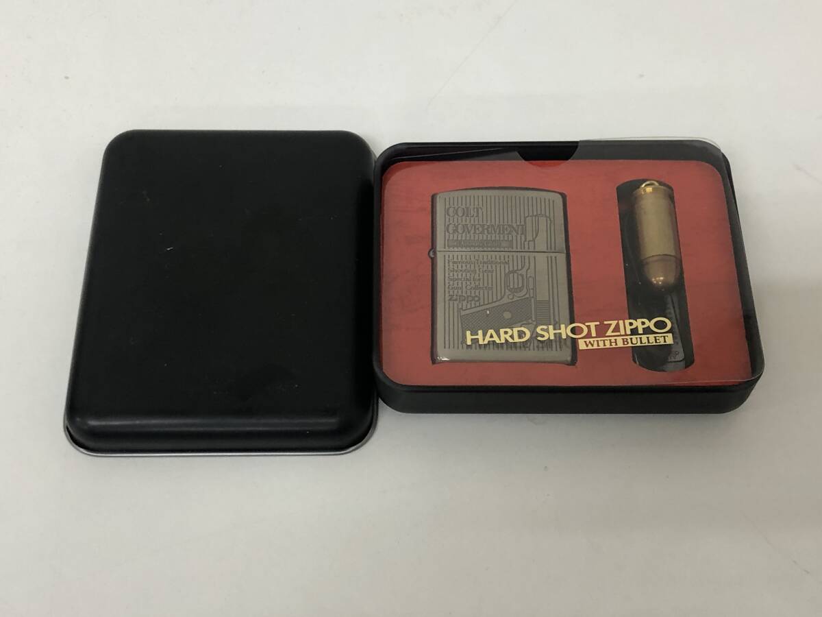 【やや傷や汚れあり】【説明欄必読】ZIPPO ジッポ HARD SHOT ZIPPO WITH BULLET COLT GOVERMENI ...