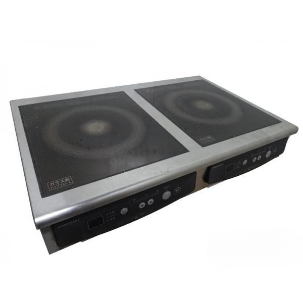 【やや傷や汚れあり】1円スタート！IHコンロ 2口 HIH-22CB ホシザキ 単相200V W700×D450×H150mm 中古 業務用 ...