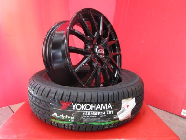 【新品】A-TECH SCHNEIDER SQ27 4.5J-14 +45 100 4H&YH A-drive 155/65R14 17年製 新品4本set N-WGN アルトラパン タント ...