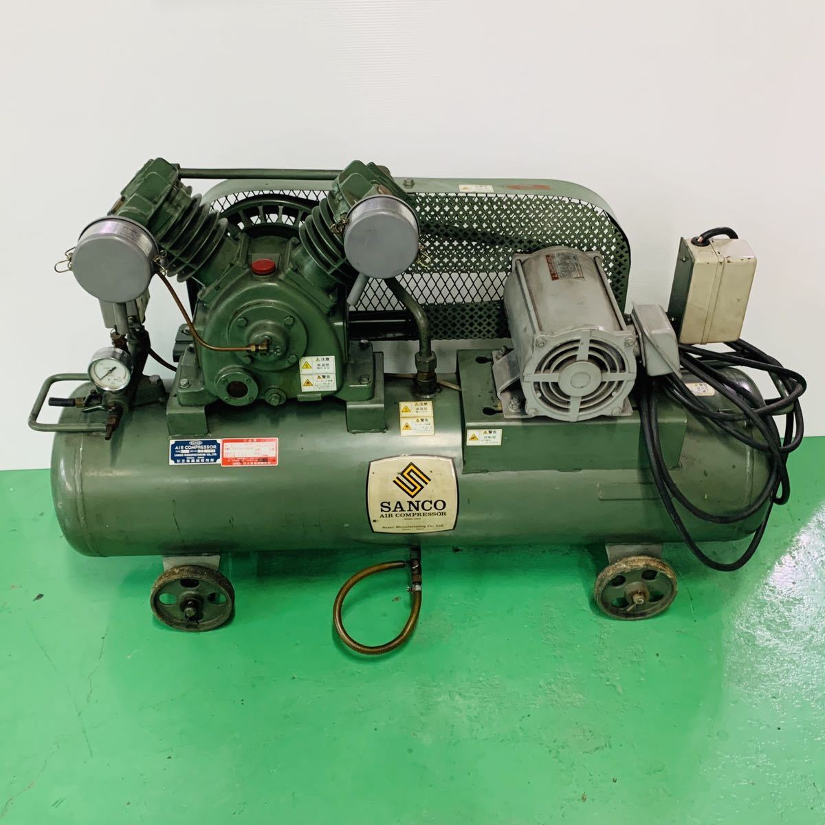 三黄 エアーコンプレッサー 200V 3馬力 SANCO SANKO AHS-3 HS-3 コンプレッサー 三相200V 三黄の落札情報詳細 ...