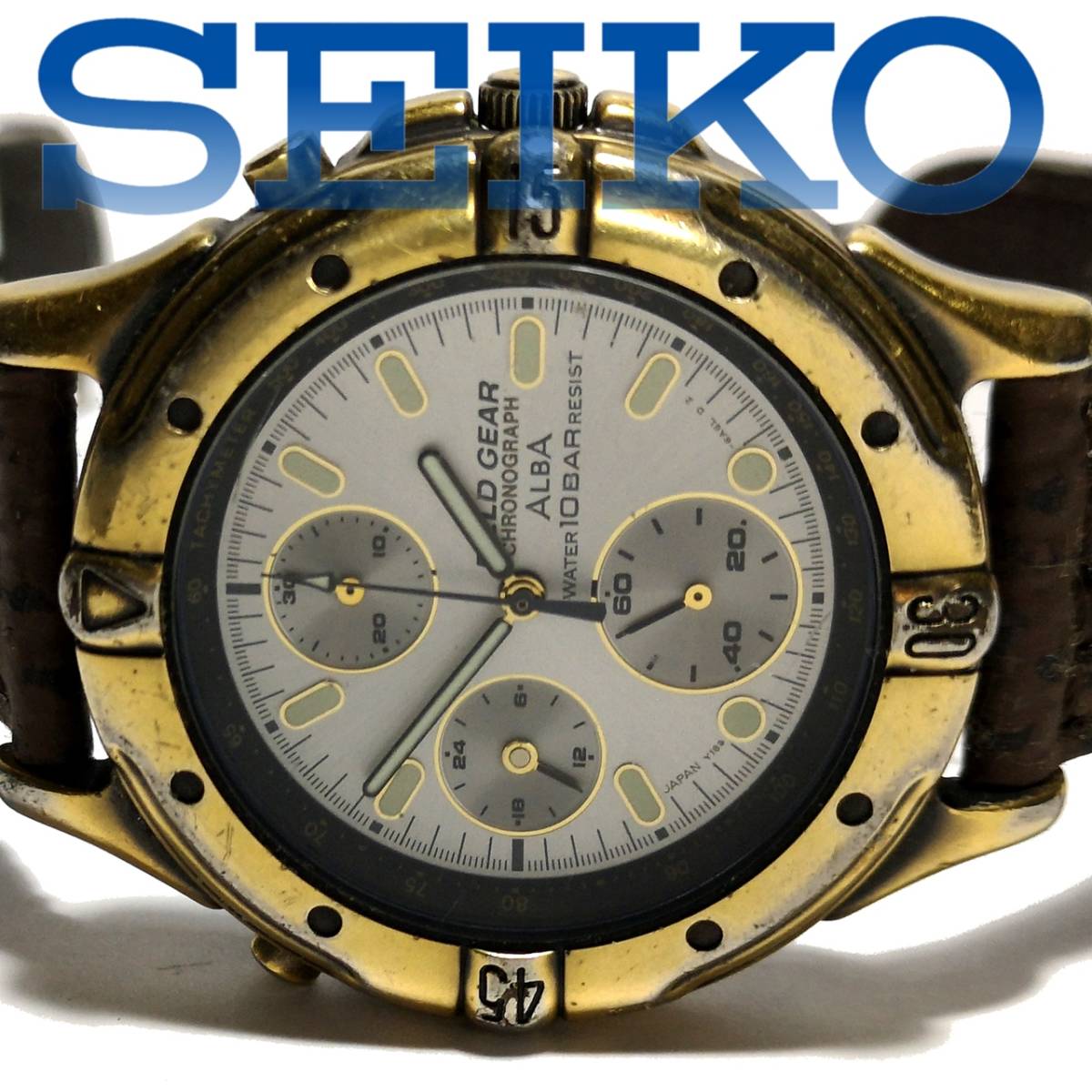 極希少 1円スタート SEIKO セイコー【クロノグラフ】ヴィンテージ Y189-6A20 ALBA FIELDGEAR メンズ腕時計 動作品の落札情報詳細 - Yahoo!オークション落札 ...