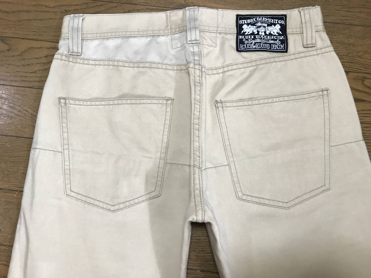 STUSSY ステューシー 208UK ダブルニー ボタンフライ ワークカジュアルパンツ ベージュ 30 BJBJ.Hの落札情報詳細 ...