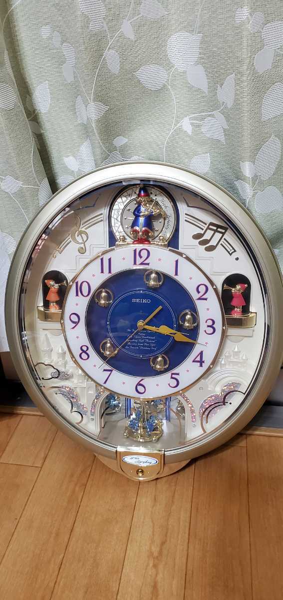 [美品] セイコー SEIKO 電波クロック ウェーブシンフォニー RE556B 掛時計 からくり 電波時計 説明書、箱付き 価格52,500 ...