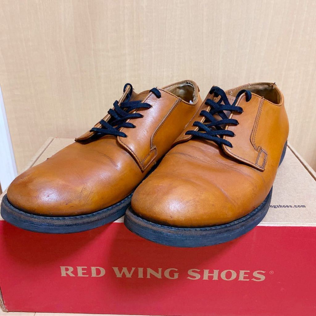 【1円～】RED WING POSTMAN レッドウィング ポストマンシューズ プレーントゥ ブーツ キャメル 27.5cm made in ...