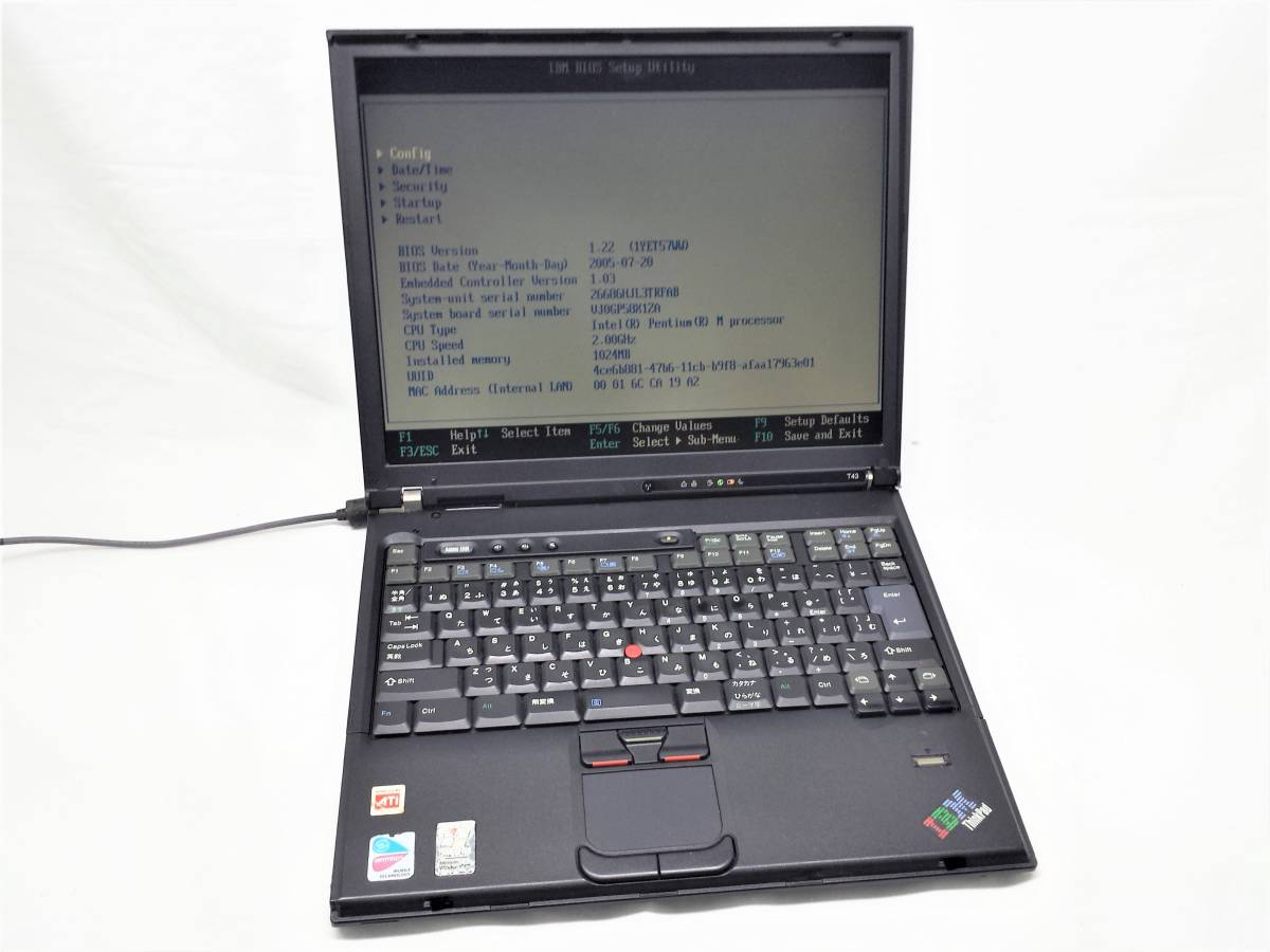 ＜25H⑤80＞【美品】ThinkPad iシリーズ1620（ PentiumⅢ-600MHz/64MB/20GB/WinME) の落札情報 ...
