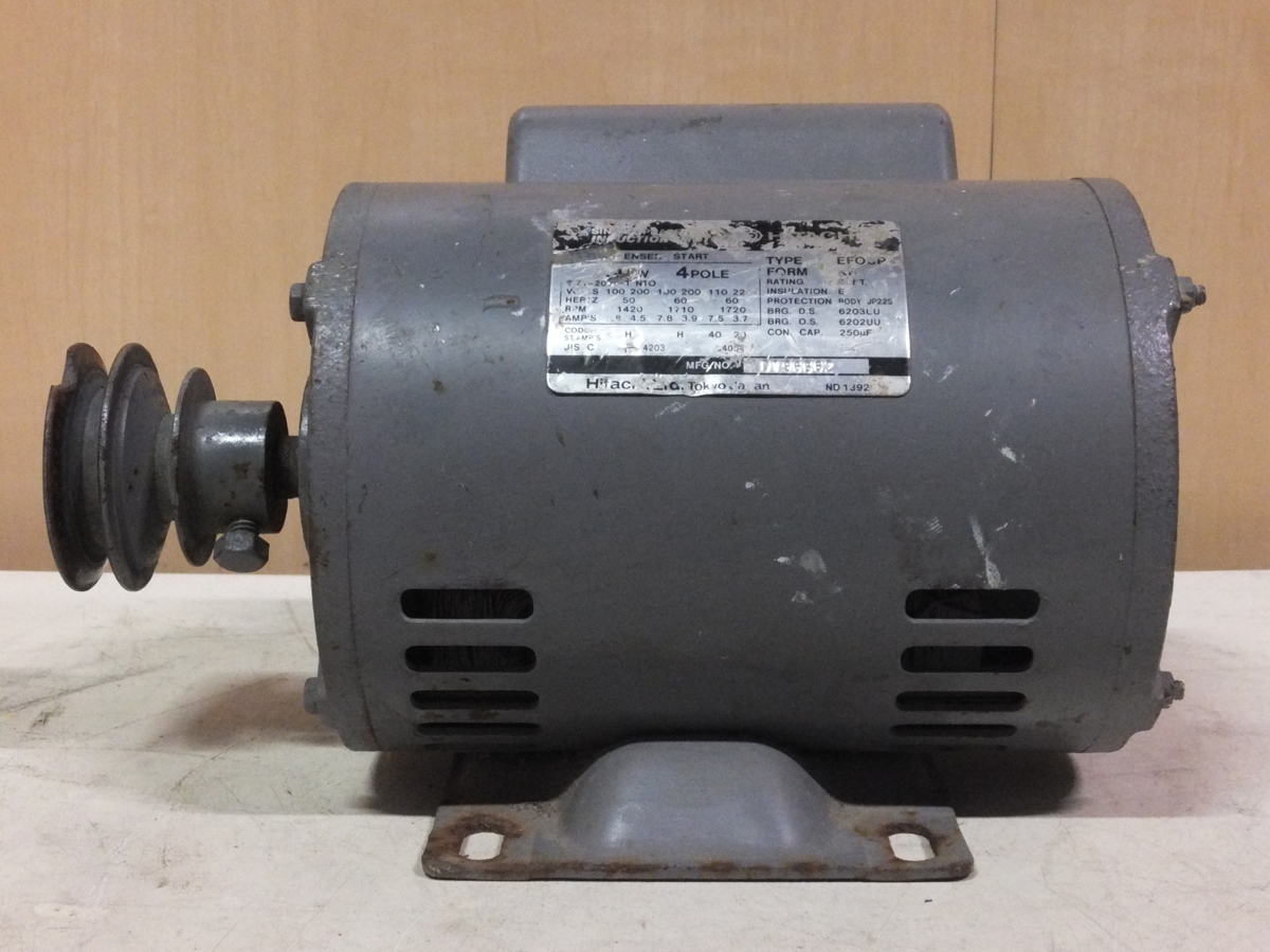 ☆日立 インダクションモーター 0.4kw 4POLE 100V/200V EFOUP HITACHI INDUCTION MOTOR☆の落札 ...