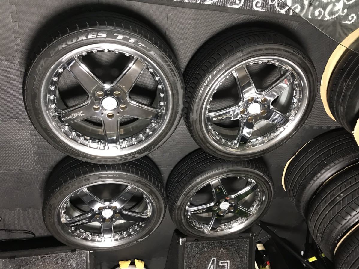 【やや傷や汚れあり】RAYS(レイズ) ARTHUR EXCHANGE(アーサーエクスチェンジ) X503 希少クロームメッキ ガリ傷なし 19インチ 8.0j＋55 PCD114.3 5穴の ...