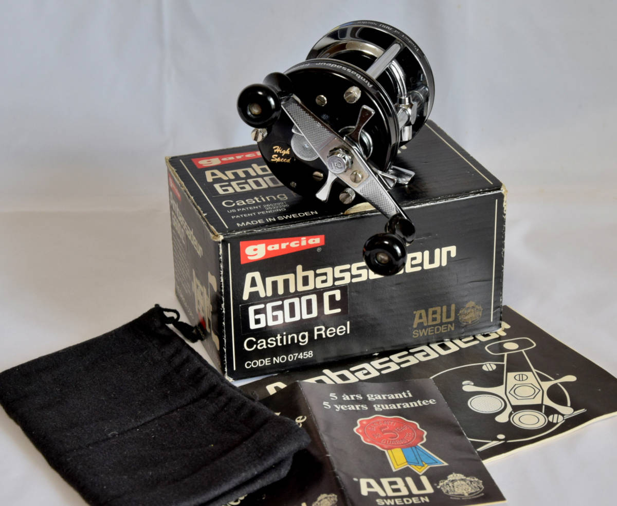 OLD オールド Abu Garcia ambassadeur 6000 アブ アンバサダー 6000 ケース付 4つネジ 4スクリュー 6桁 ...