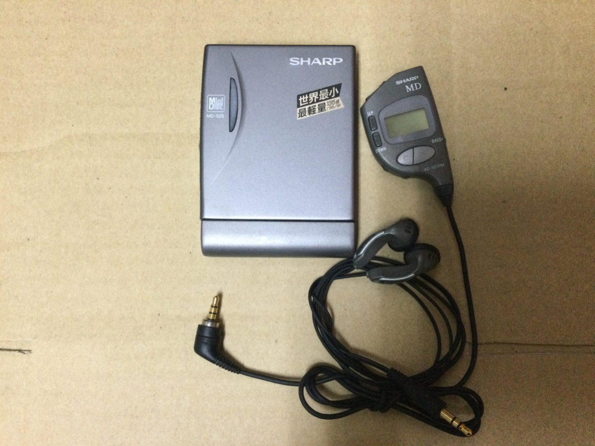 【やや傷や汚れあり】☆必見 SHARP シャープ MD-S25 MDプレーヤー ポータブルプレーヤー AD-S20RM コントローラー リモコン付 ジャンク☆の落札情報詳細 - ヤフオク落札 ...