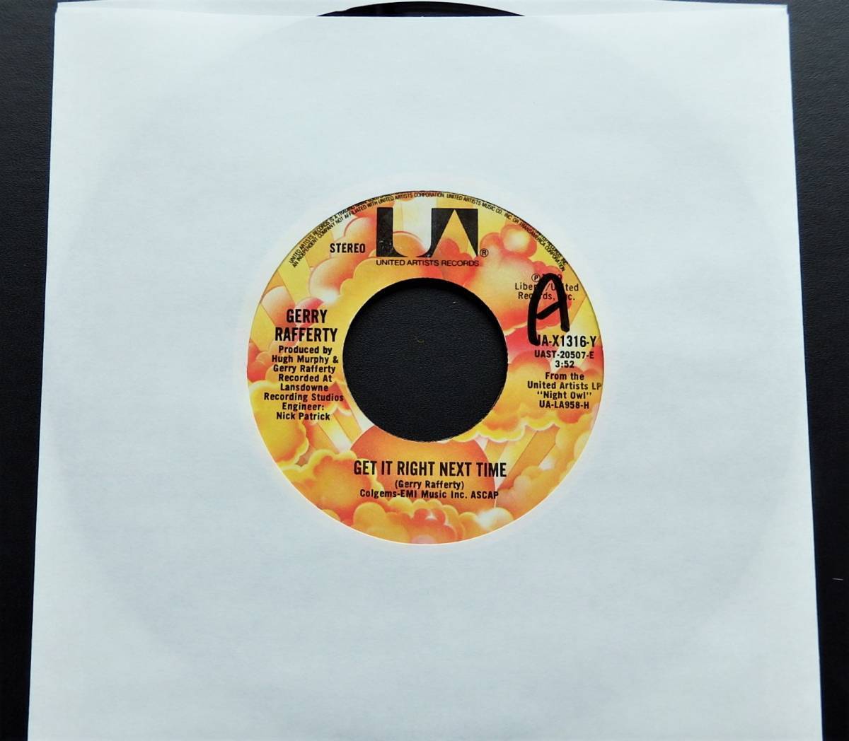 【やや傷や汚れあり】【USオリジナル7インチEP/4枚まとめて送料無料/1979年リリース盤】GERRY RAFFERTY Get It ...