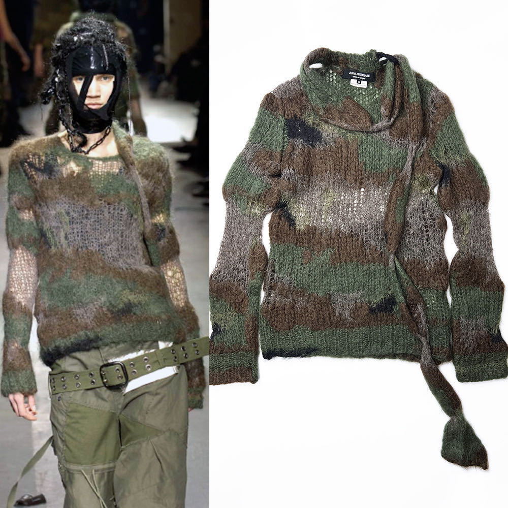 【目立った傷や汚れなし】06AW モヘヤ 迷彩 ニットセーター JUNYA WATANABE コムデギャルソン ジュンヤ 2006AW Mohair Camouflage Knit ...